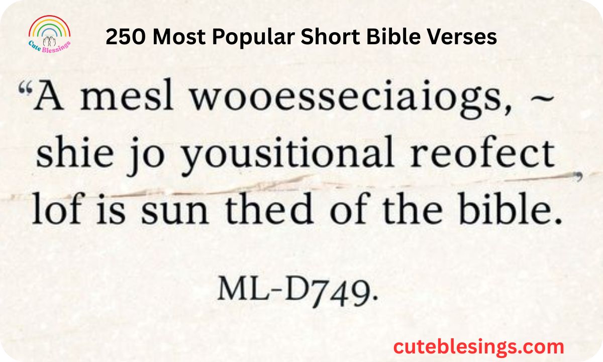 250 Most Popular Short Bible Verses